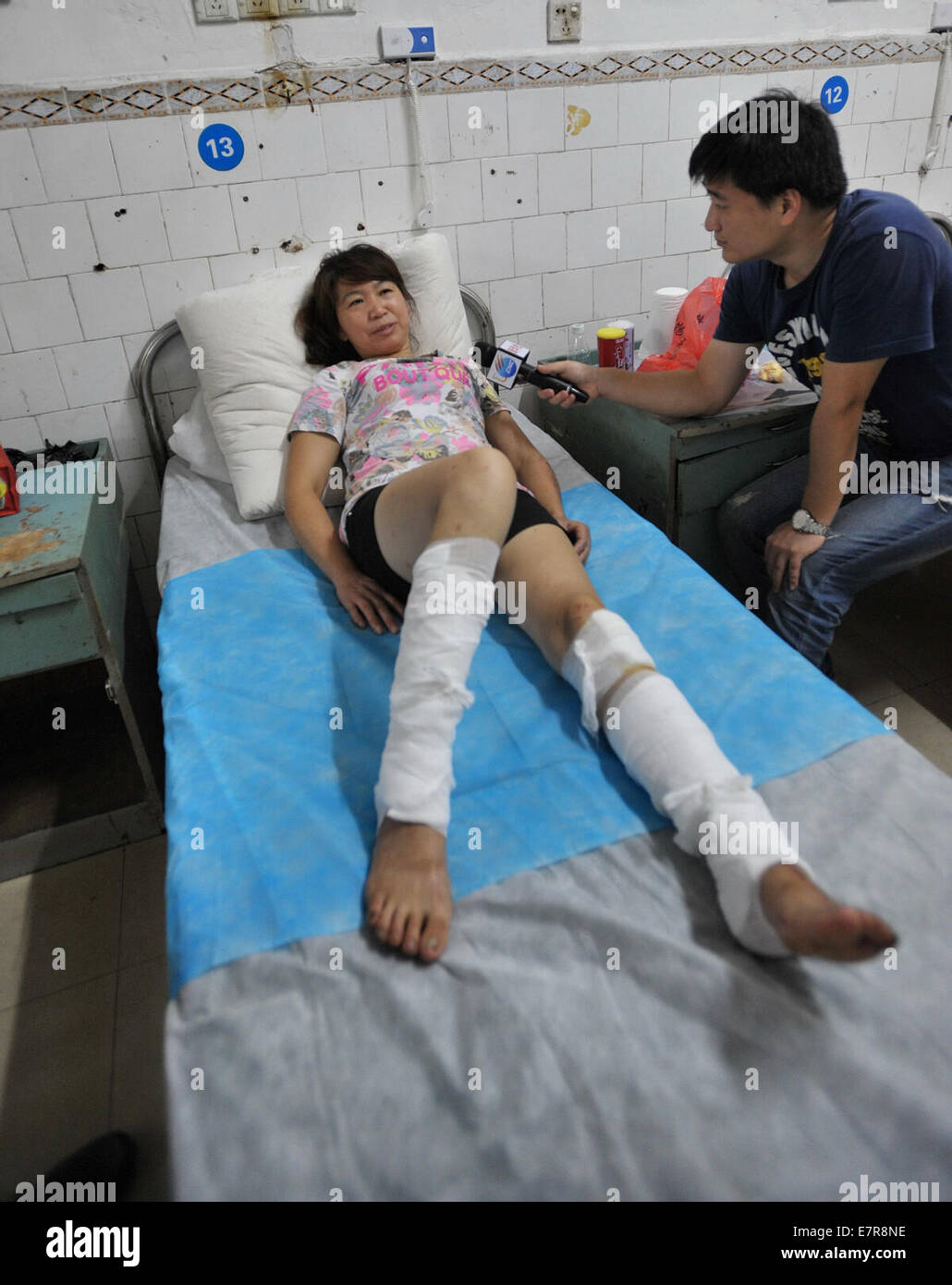 Liling, China's Hunan Province. 23rd Sep, 2014. A victim of the ...