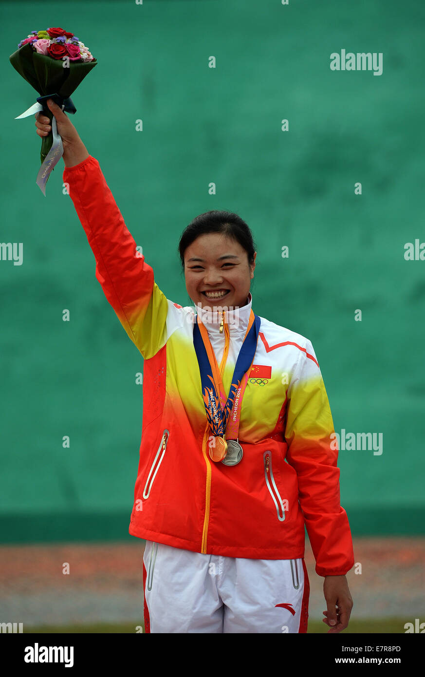 Incheon, South Korea. 23rd Sep, 2014. Zhu Jingyu of China poses during ...