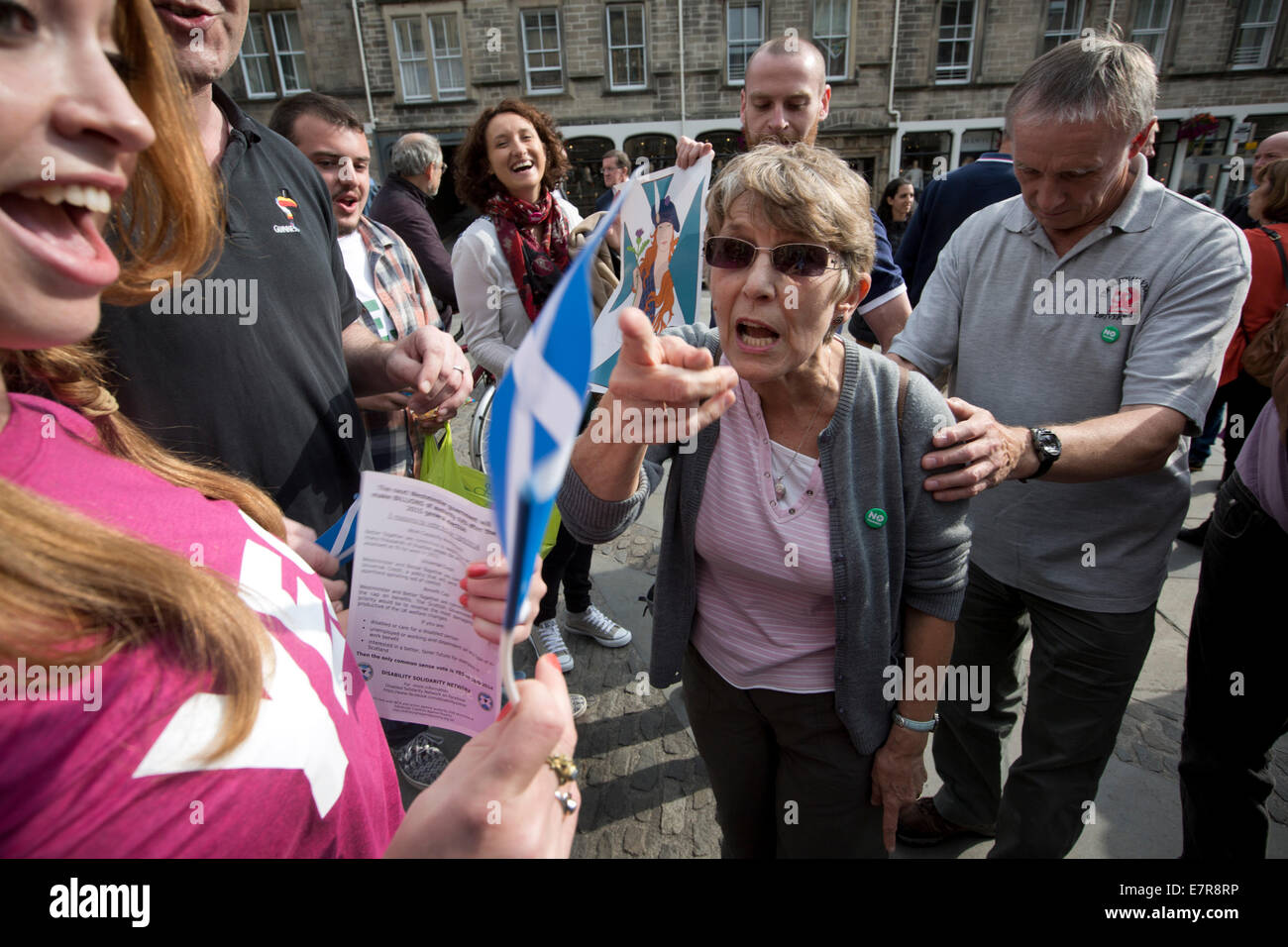 A pro-Scottish independence supporter (left) argues with an opponent at ...