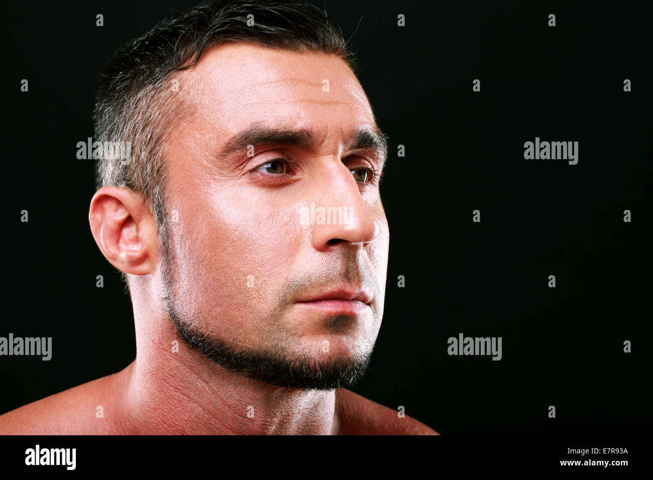Closeup portrait of a pensive man Stock Photo - Alamy