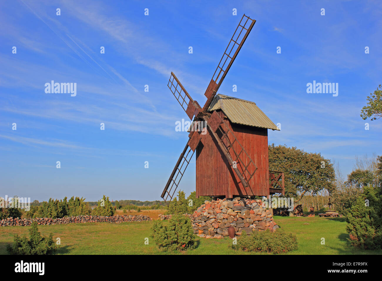 Old windmill, Saaremaa, Estonia Stock Photo - Alamy