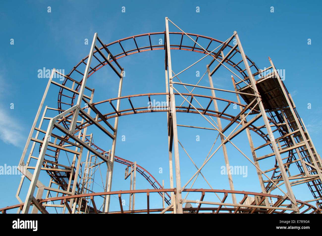 old roller coaster ride on Hayling Island seafront, Hampshire, England ...