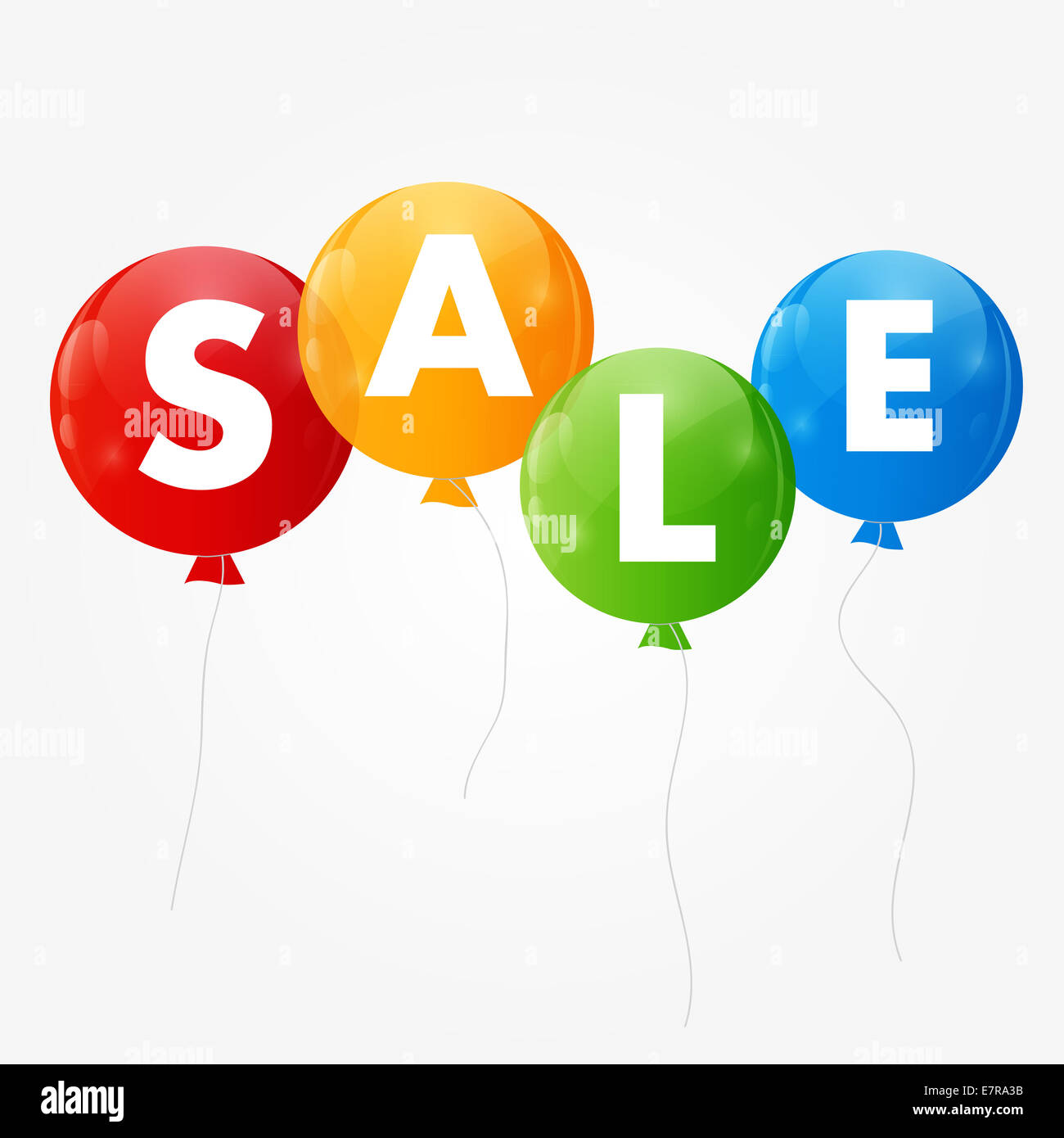 Color Glossy Balloons Sale Concept of Discount. Vector Illustrat Stock ...