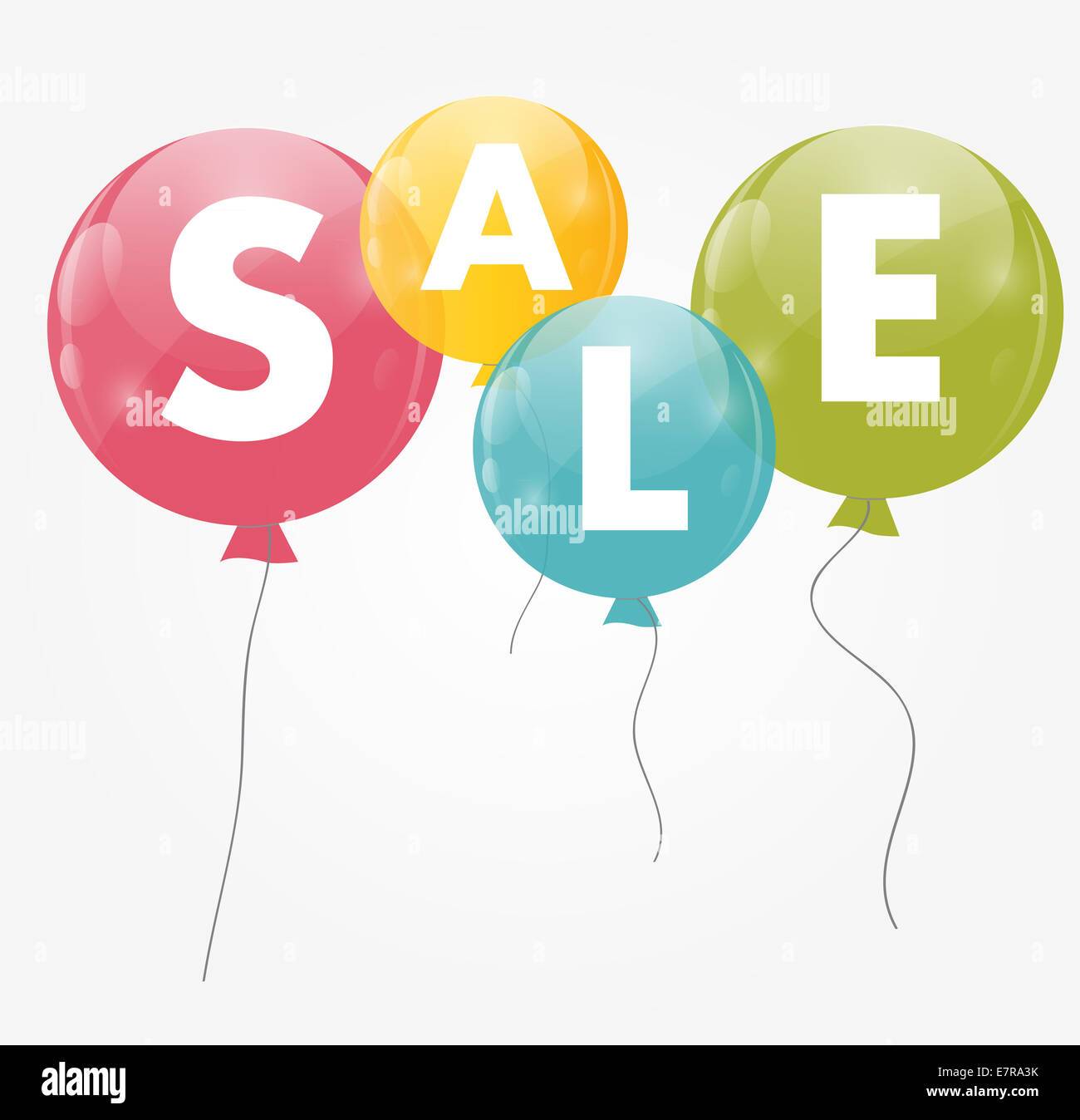 Color Glossy Balloons Sale Concept of Discount. Vector Illustrat Stock ...
