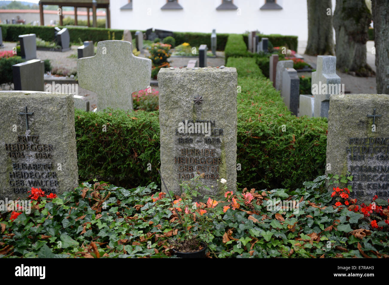 Meskirch, Germany. 22nd Sep, 2014. Flowers decorate the grave and ...