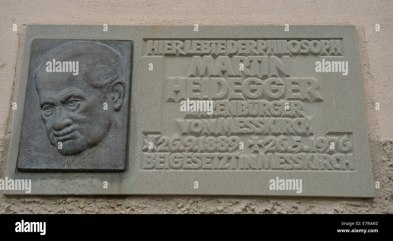 Messkirch, Germany. 22nd Sep, 2014. A commemorative plaque hangs ...