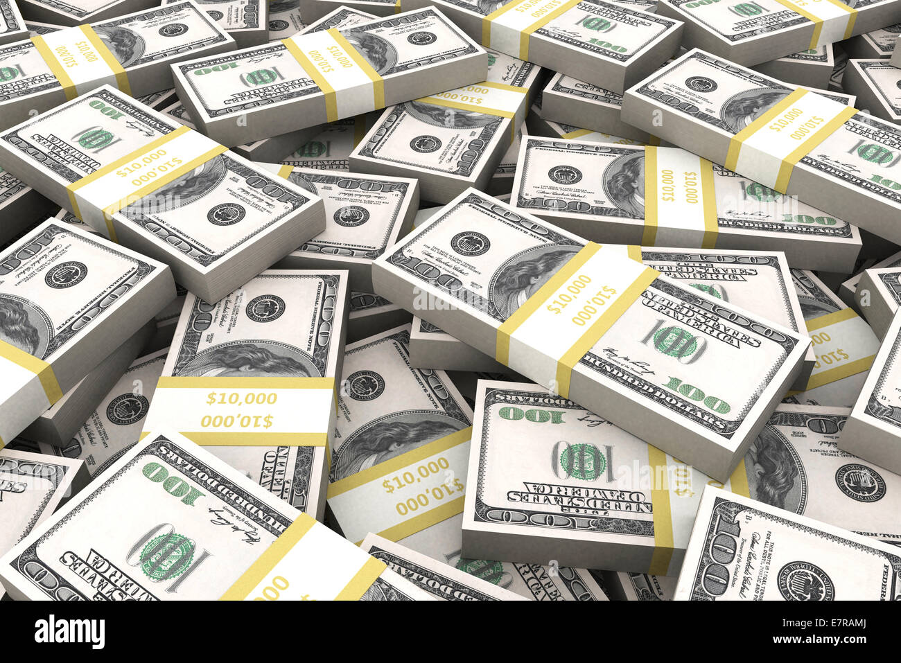 Stack of 100 dollars USA on white background. Financial concept Stock ...