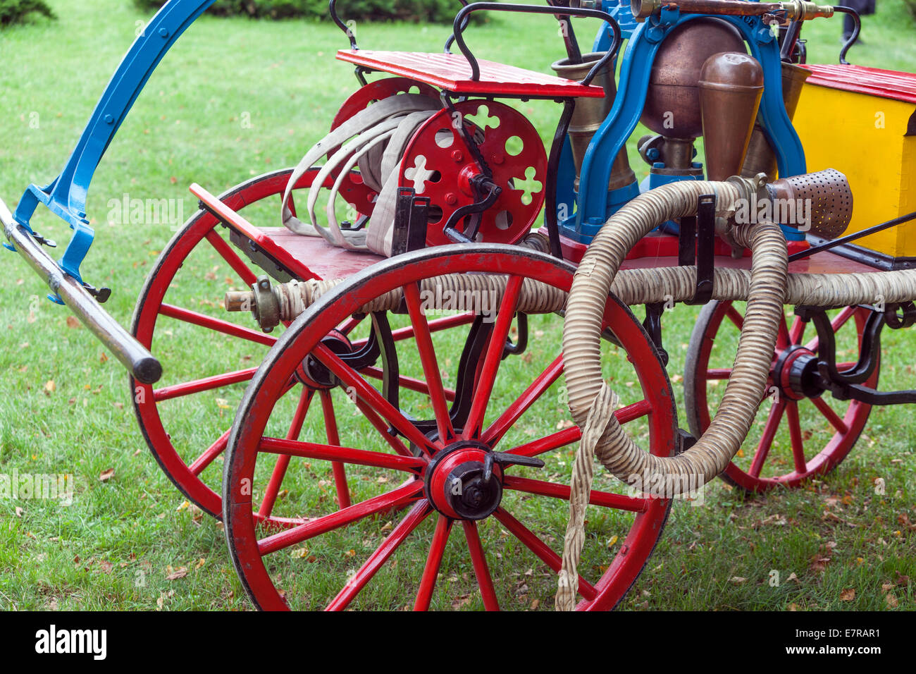 very old historic fire engine, Czech Republic Stock Photo - Alamy