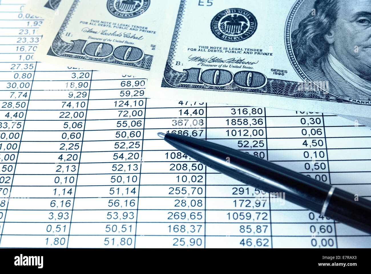 Money, pen can be used for financial background Stock Photo - Alamy