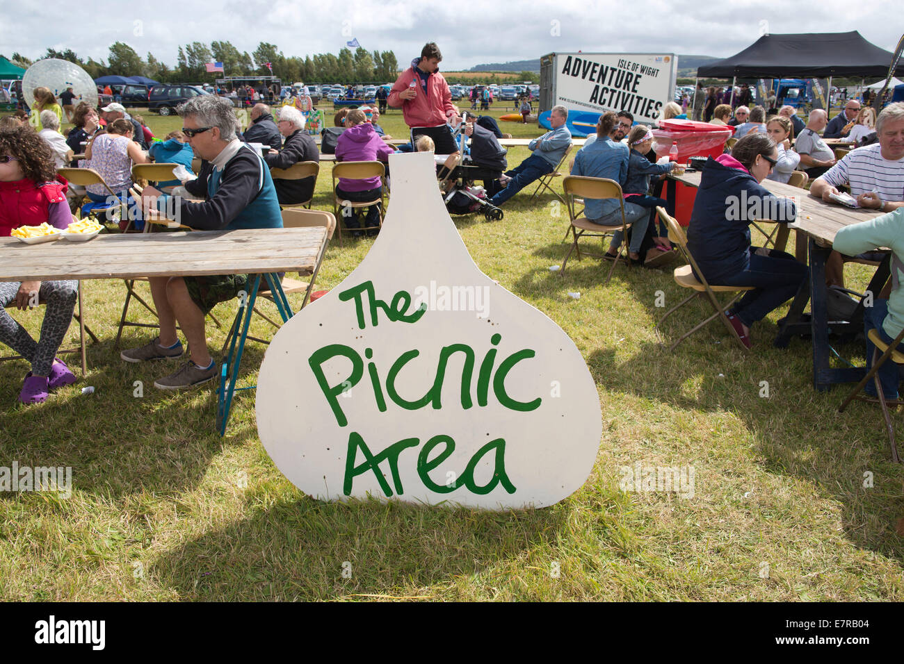 Picnic area at The Isle of Wight Garlic Festival, Newchurch, near ...