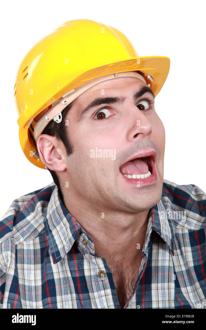 Portrait of a startled man Stock Photo - Alamy