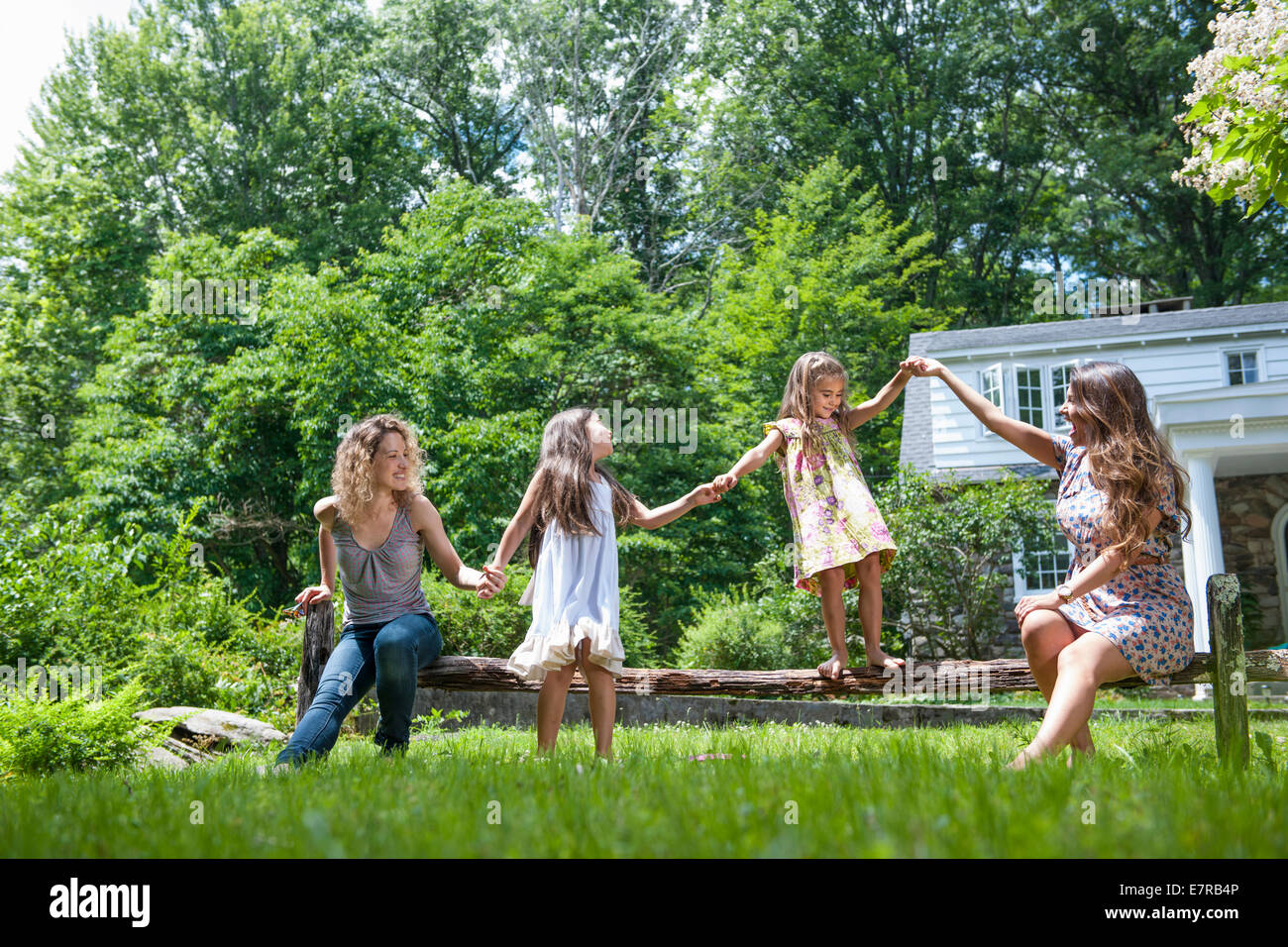 Family in garden fun hi-res stock photography and images - Alamy