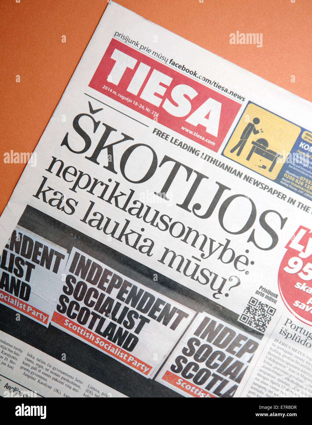 Tiesa - free Lithuanian newspaper, London Stock Photo - Alamy