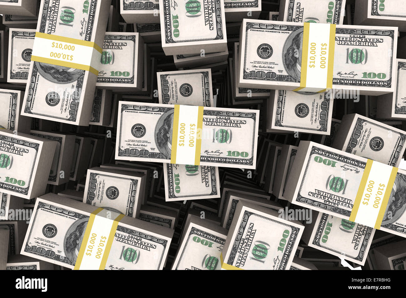 Stack of 100 dollars USA on white background. Financial concept Stock ...