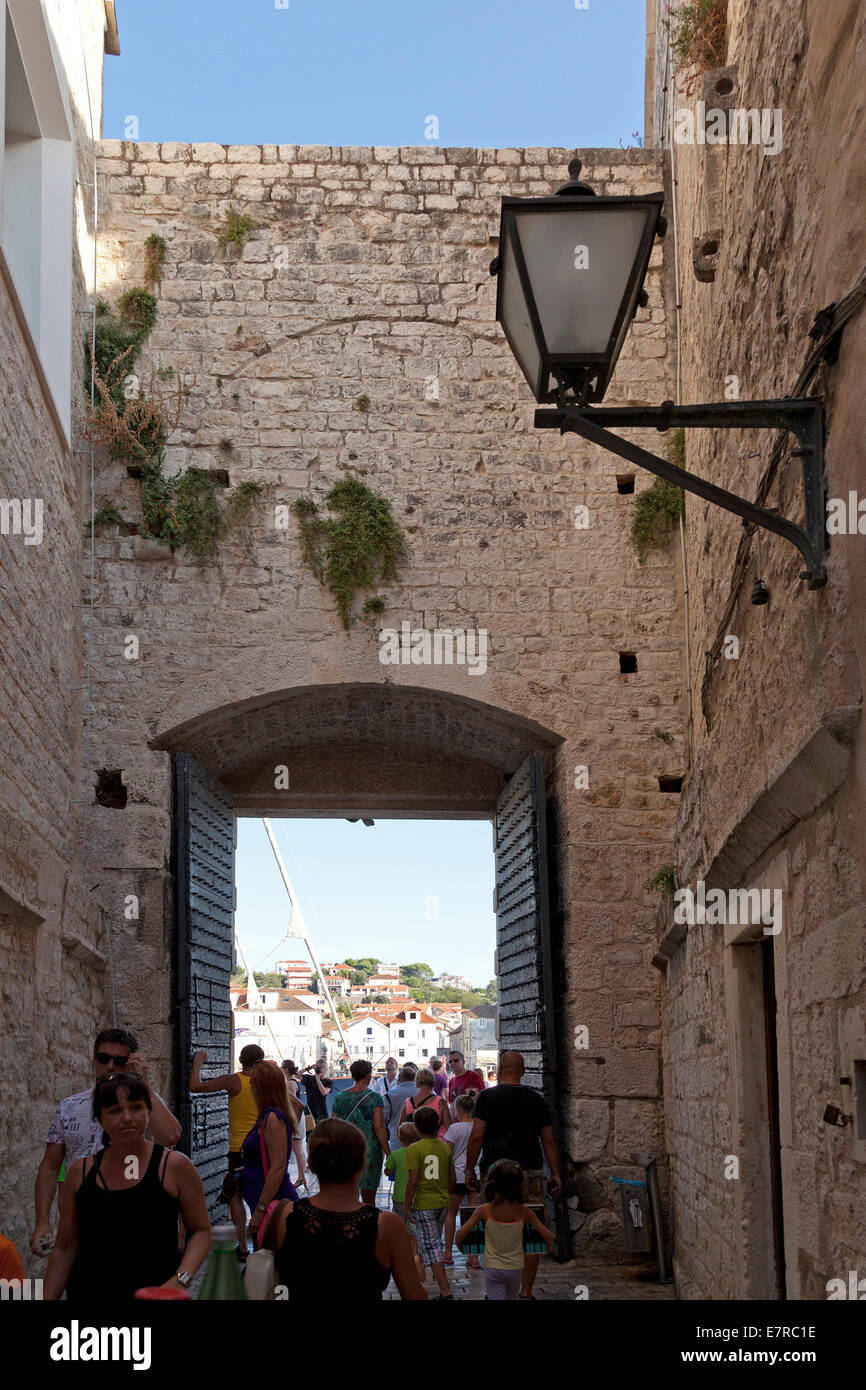 town gate at the south of the old town, Trogir, UNESCO World Heritage ...