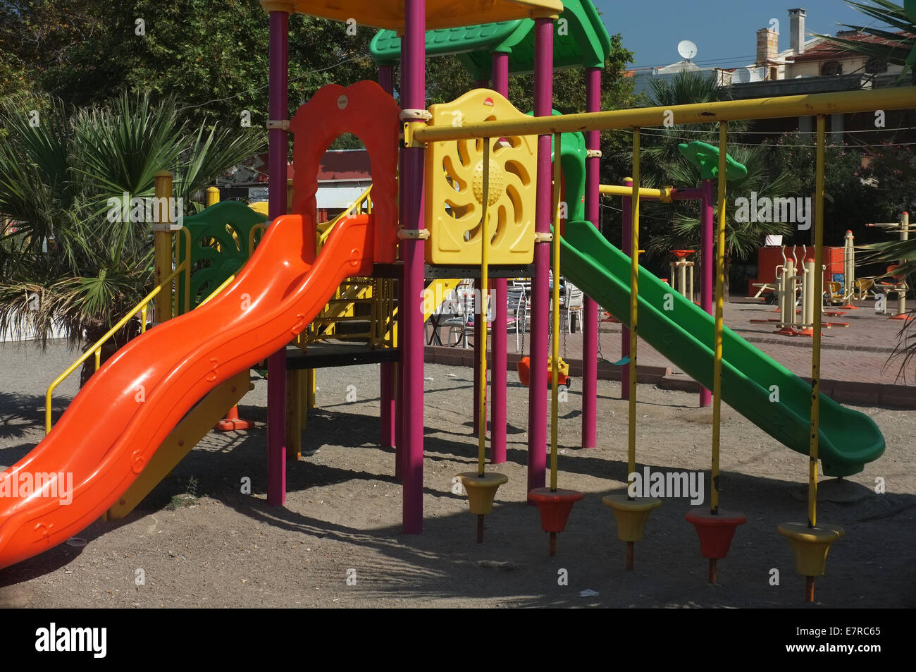 Empty children playground hi-res stock photography and images - Alamy