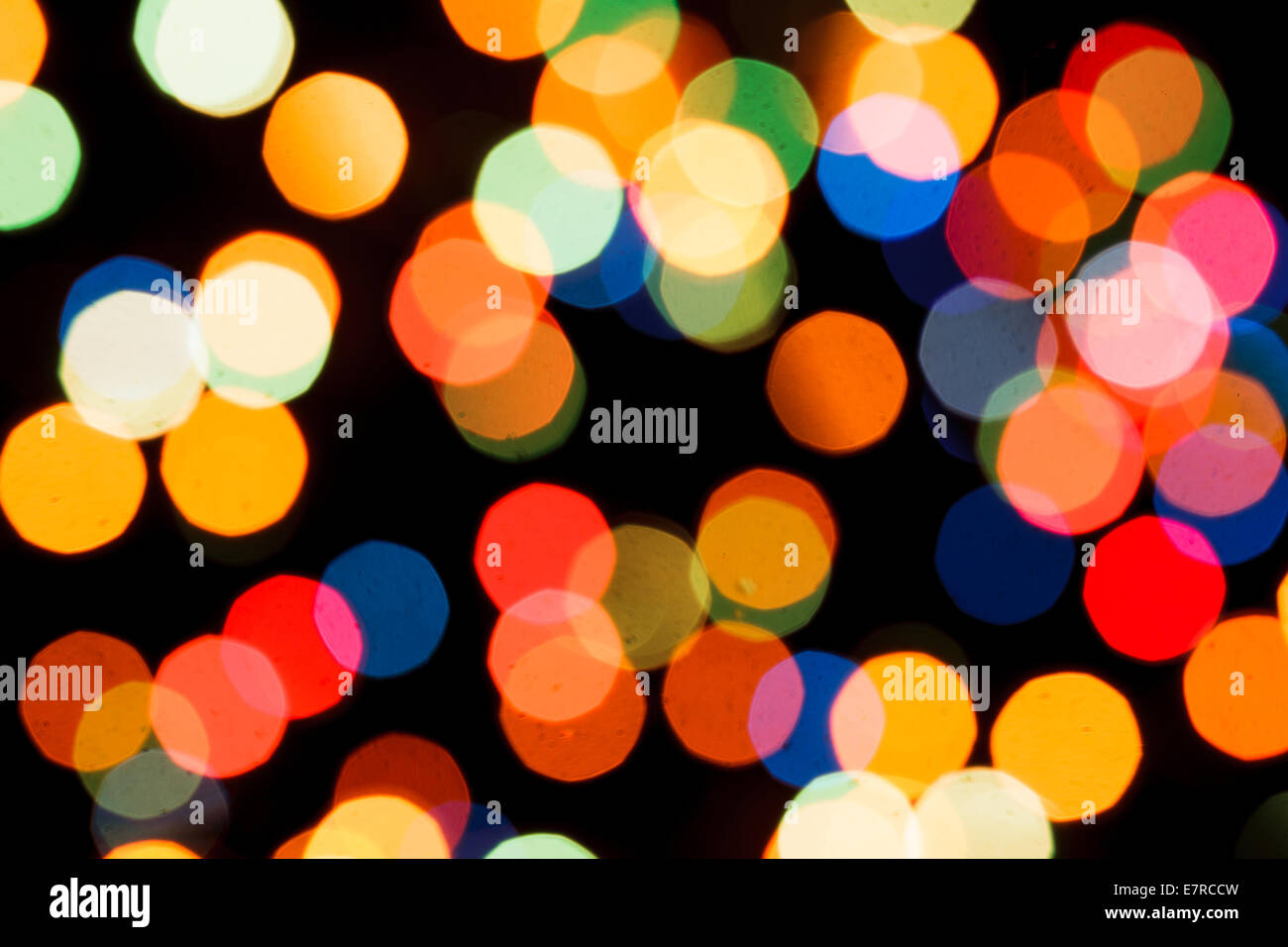 Blurred colorful lights on a black background Stock Photo - Alamy