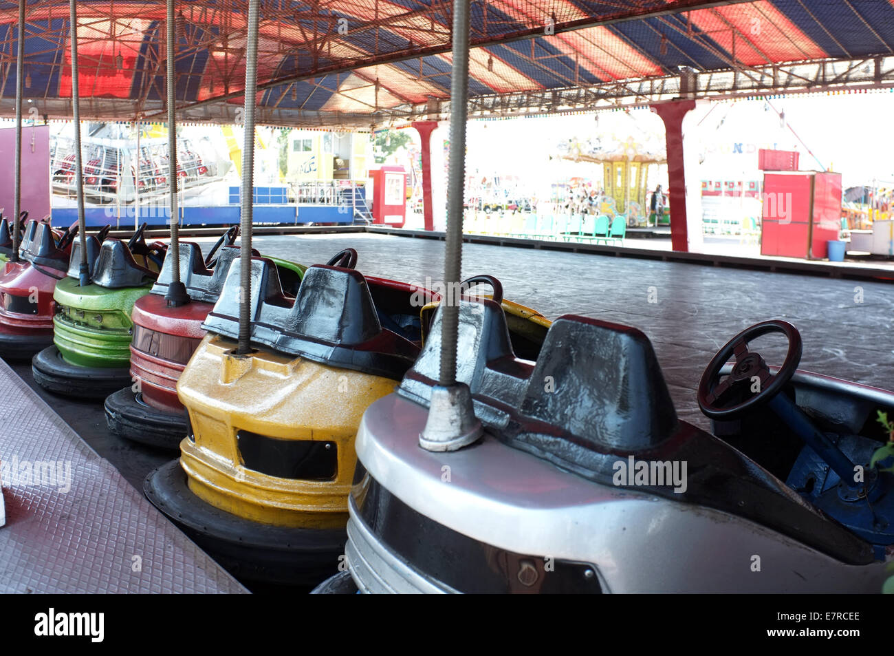 Dodgem cars parked in funfair Stock Photo - Alamy