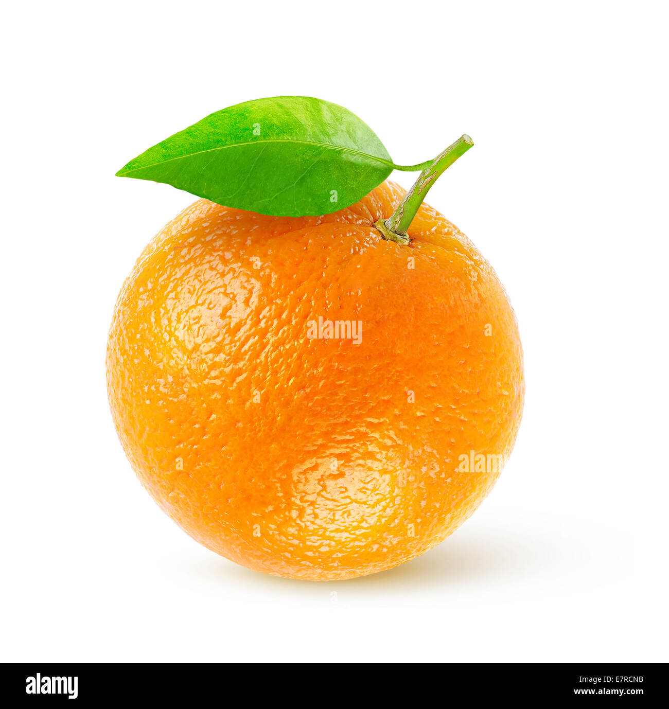 One fresh orange isolated on white Stock Photo - Alamy