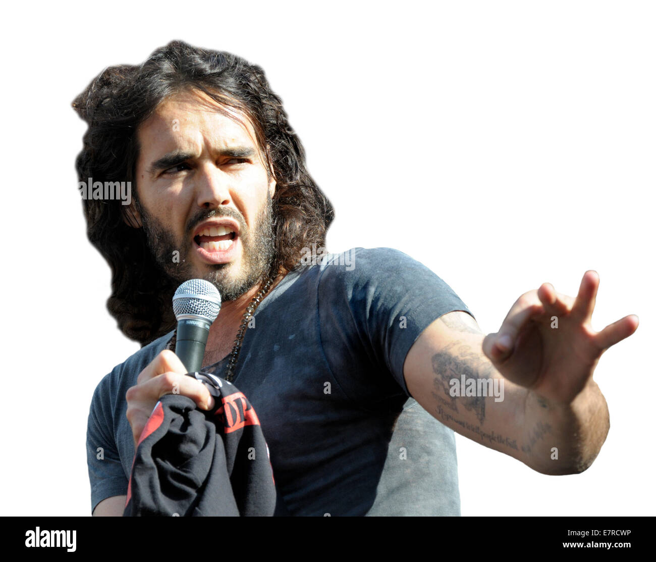 Russell Brand, comedian, speaking at The People's Assembly ...