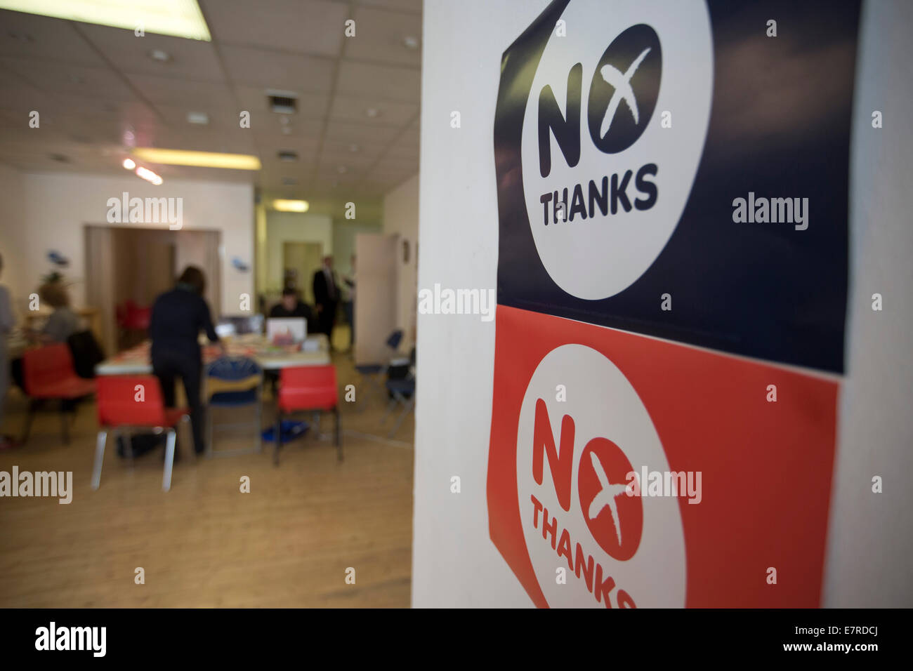 Volunteers working at the anti-Scottish independence Better Together ...