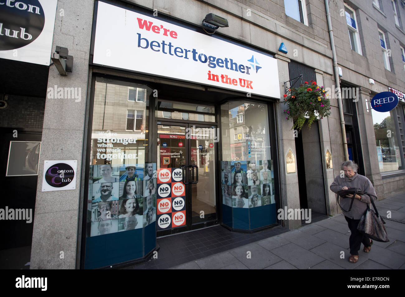 A passer-by walking past the anti-Scottish independence Better Together ...