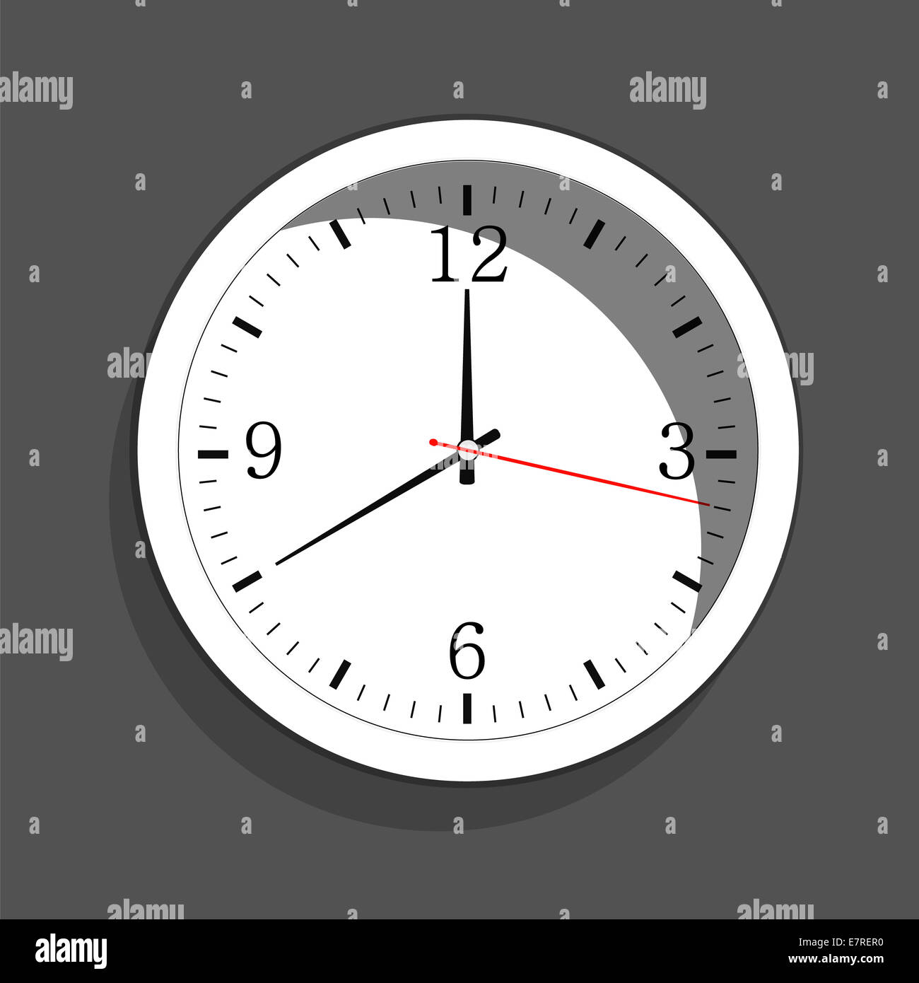 Icon of white clock with shadow. Vector Stock Photo - Alamy