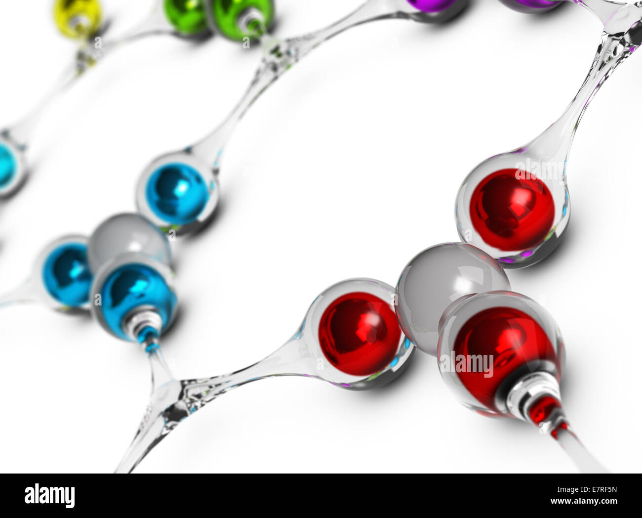 Glass network with colorful ball over white background, symbol of ...