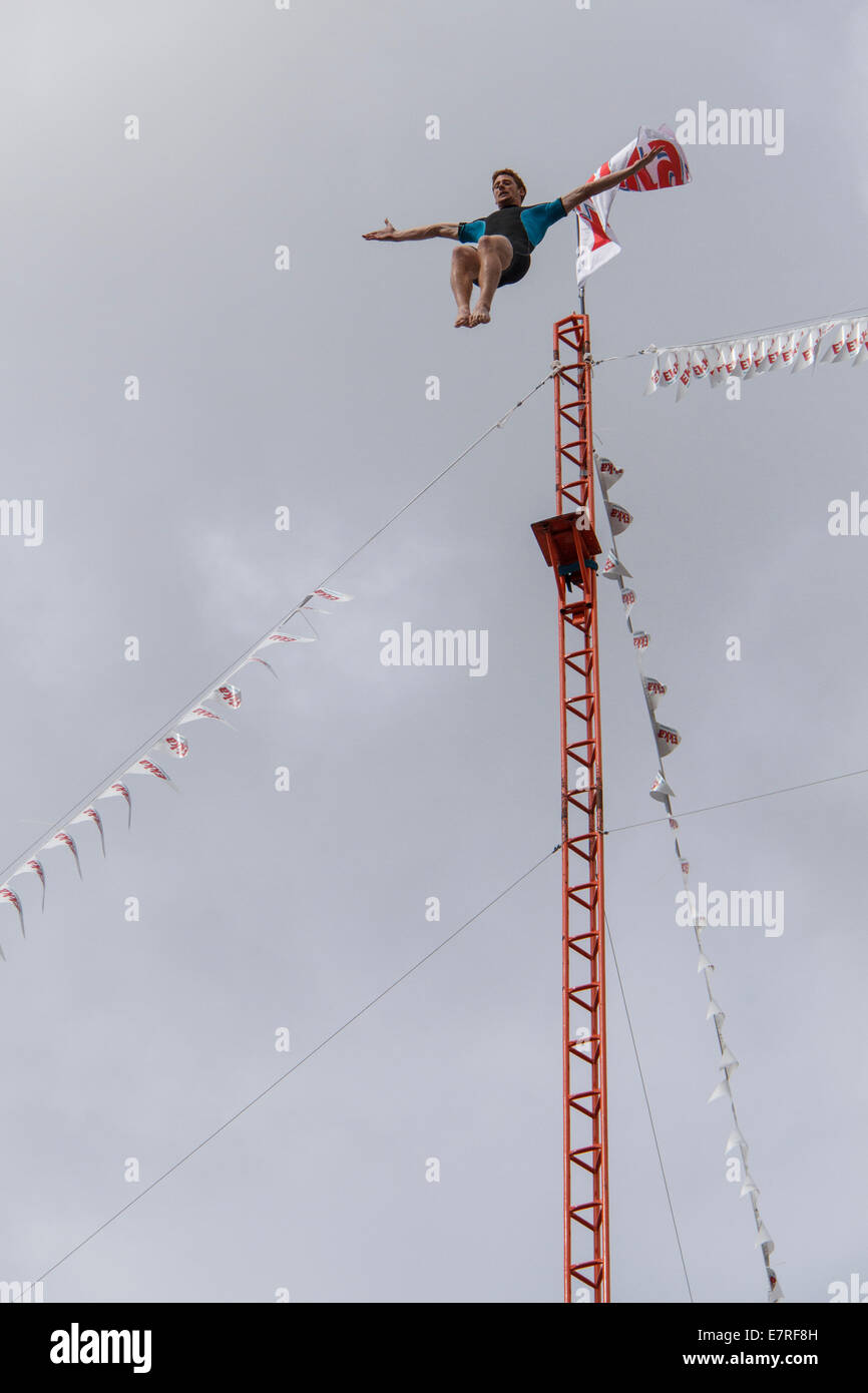 The Extreme High Diving Team performing at the Brisbane Ekka Stock ...