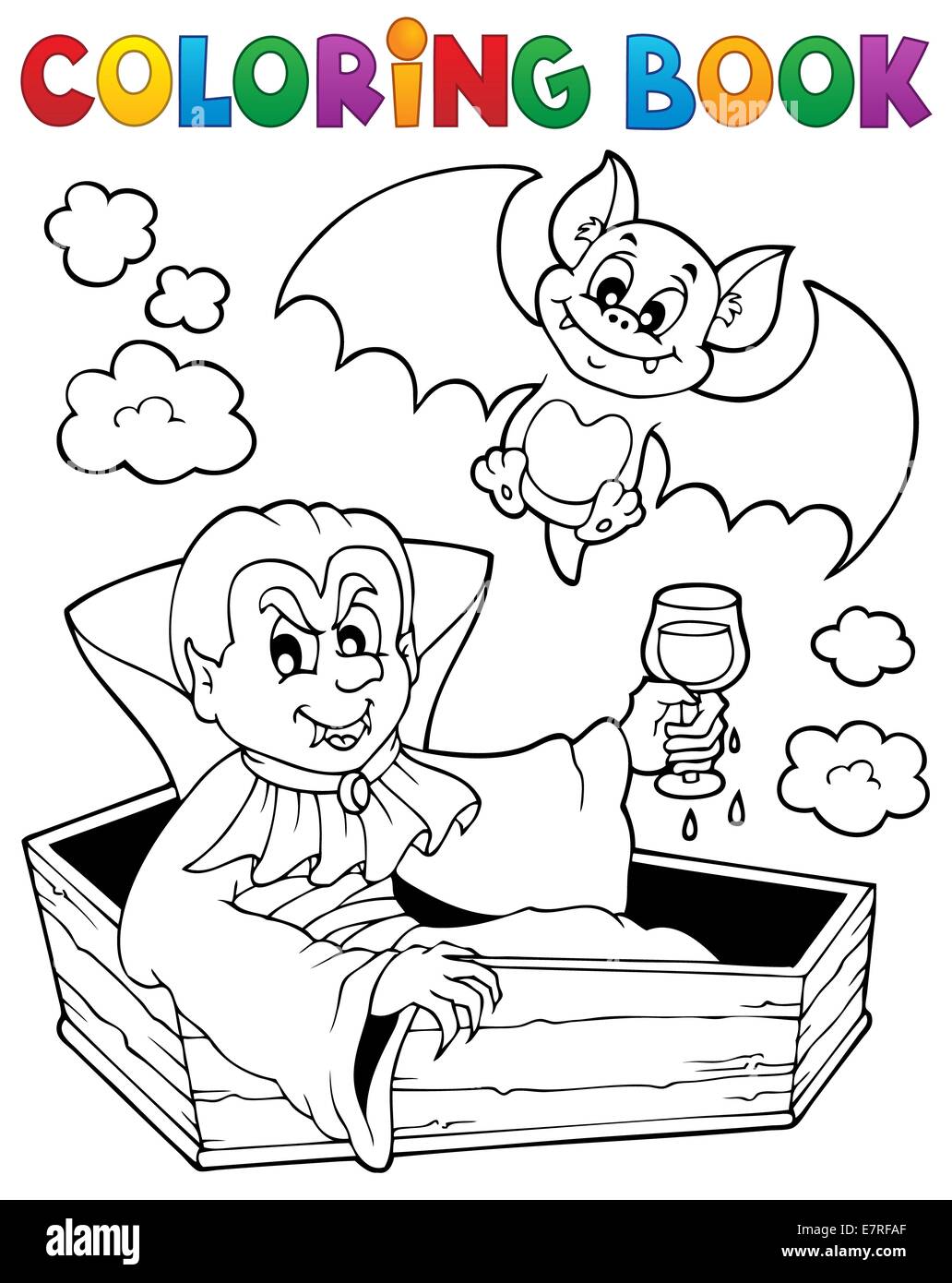 Coloring book vampire theme 1 - picture illustration Stock Photo - Alamy