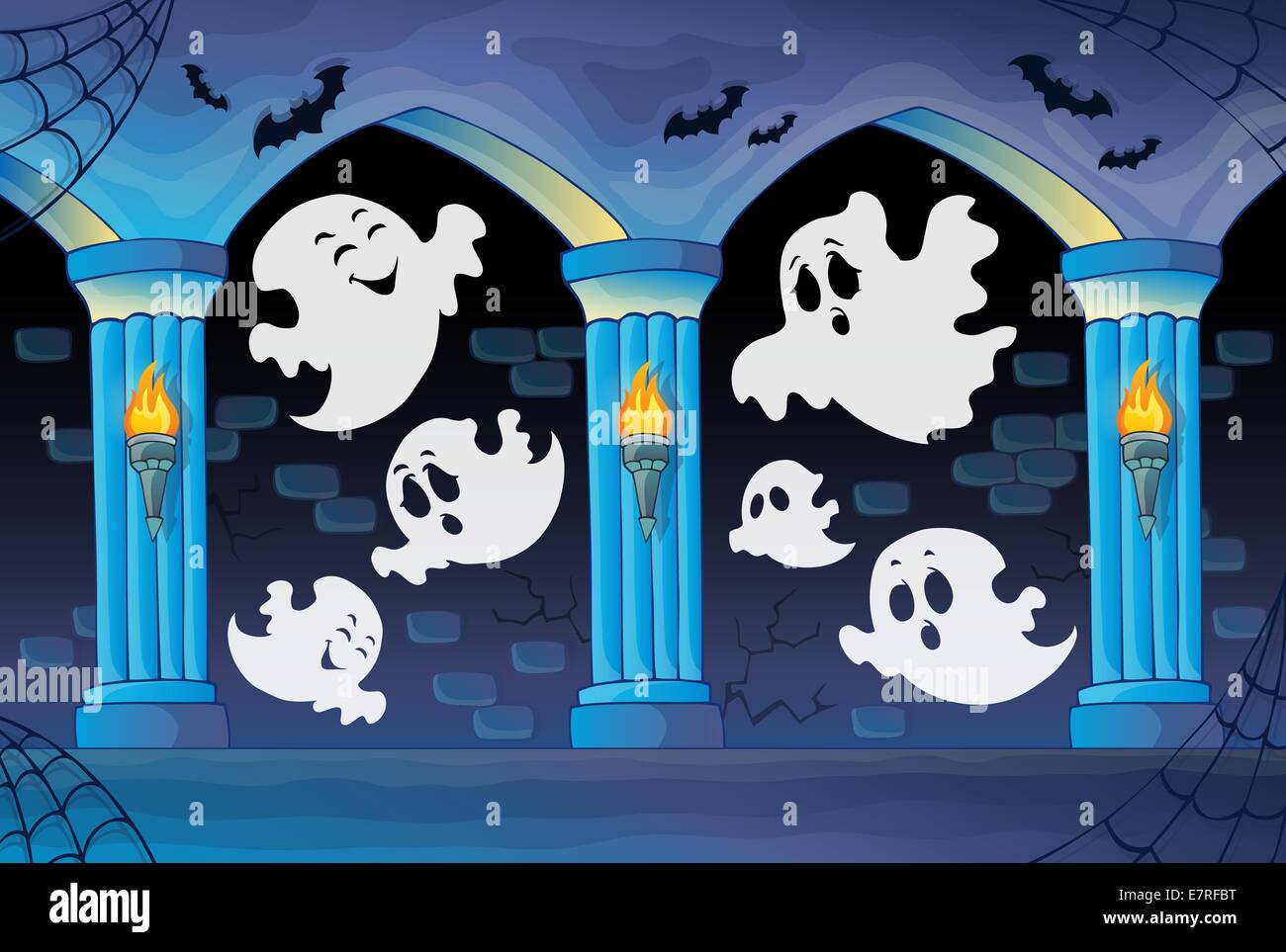 Haunted castle interior theme 8 - picture illustration Stock Photo - Alamy