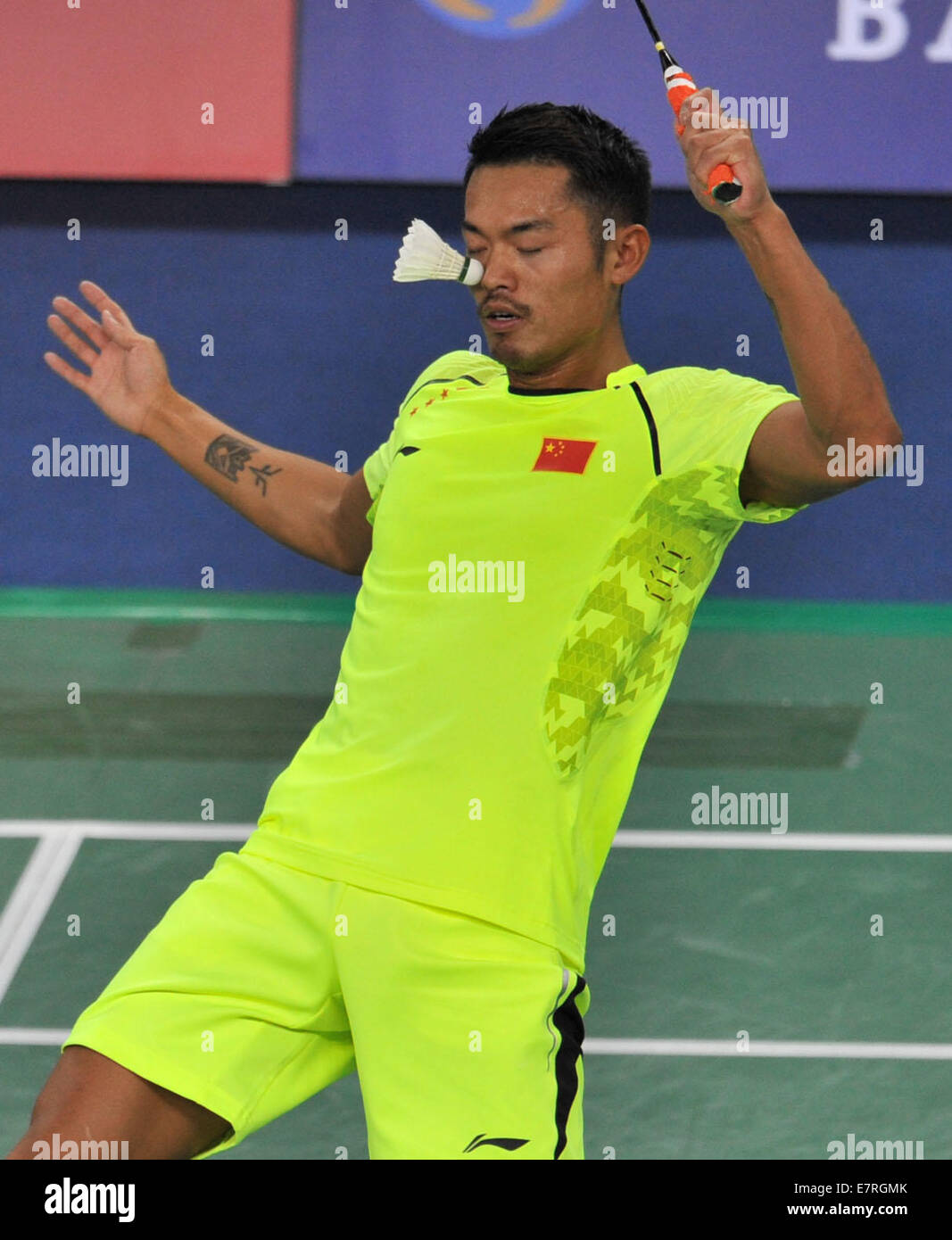 Incheon, South Korea. 23rd Sep, 2014. Lin Dan of China competes during ...