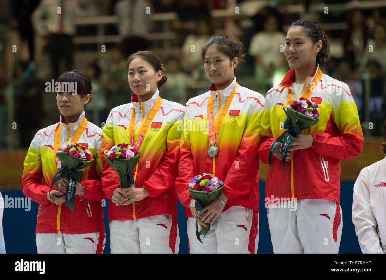 Incheon, South Korea. 23rd Sep, 2014. Yu Xinting, Shen Chen, Li Fei and ...