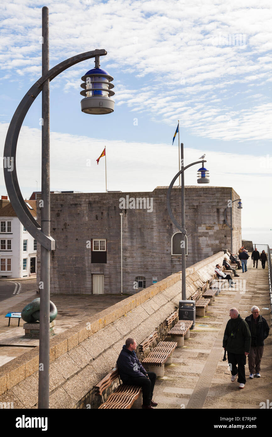 The square tower fortification at the entrance to Portsmouth Harbour ...