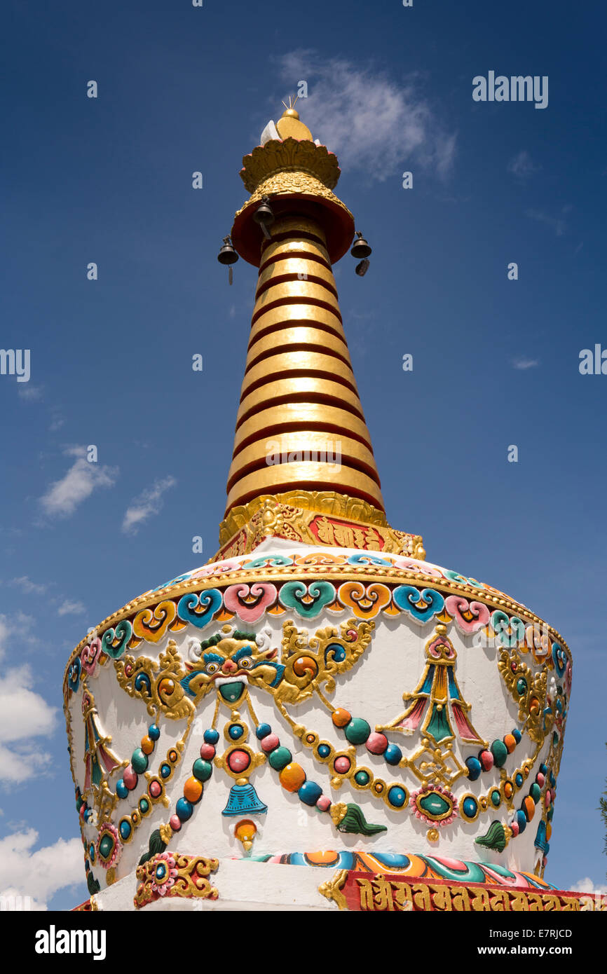 Eastern Bhutan, Trashi Yangtse, monastery, highly decorated chorten ...