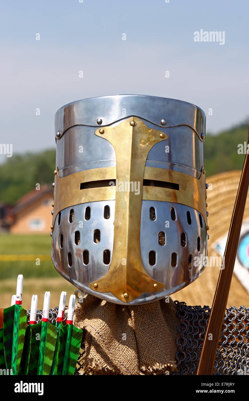 Helmet of a medieval knight Stock Photo - Alamy