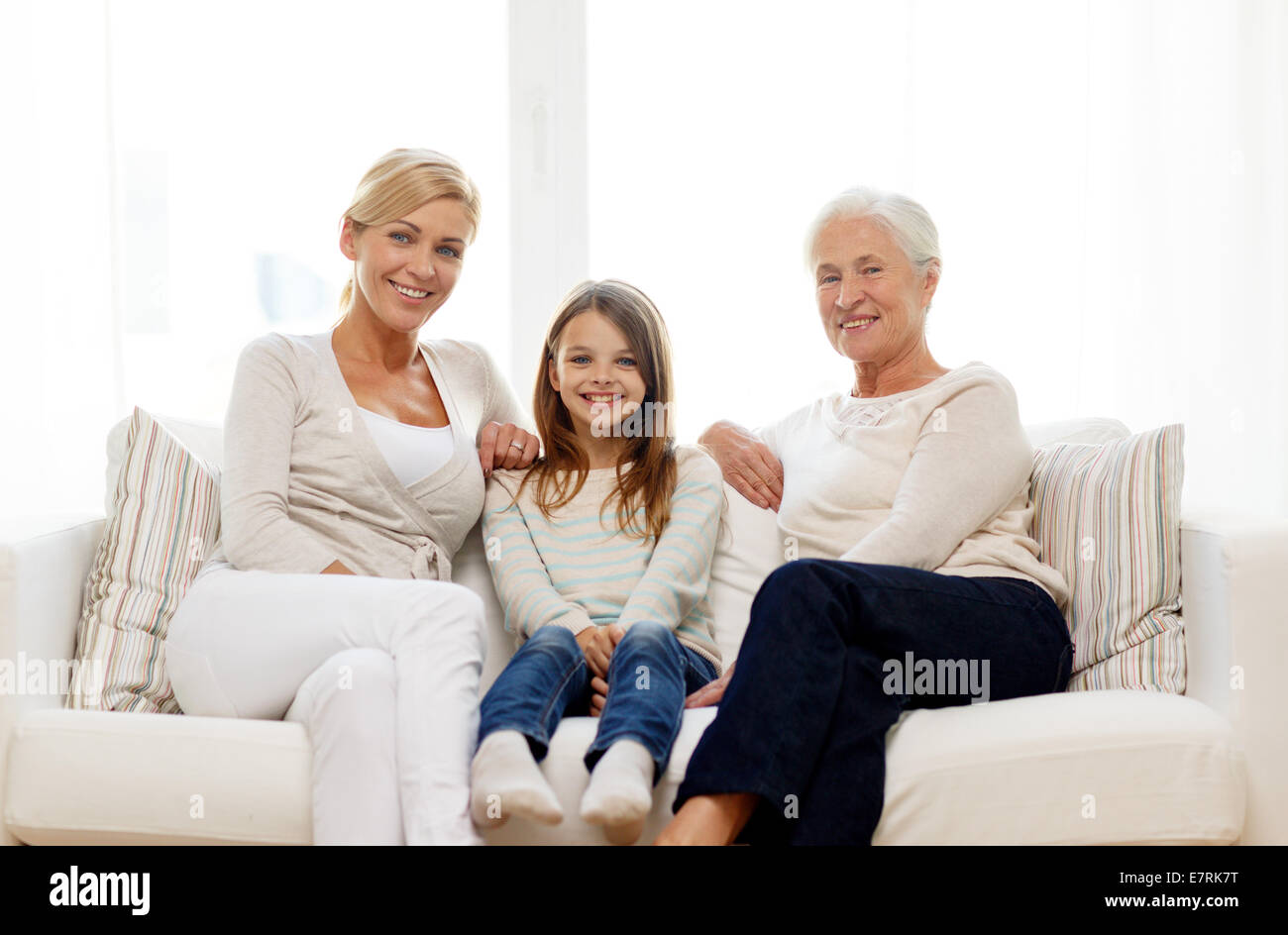 smiling family at home Stock Photo - Alamy