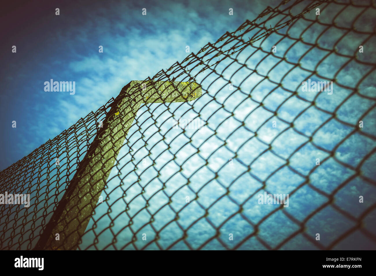 Barbed wire perimeter fence hi-res stock photography and images - Alamy