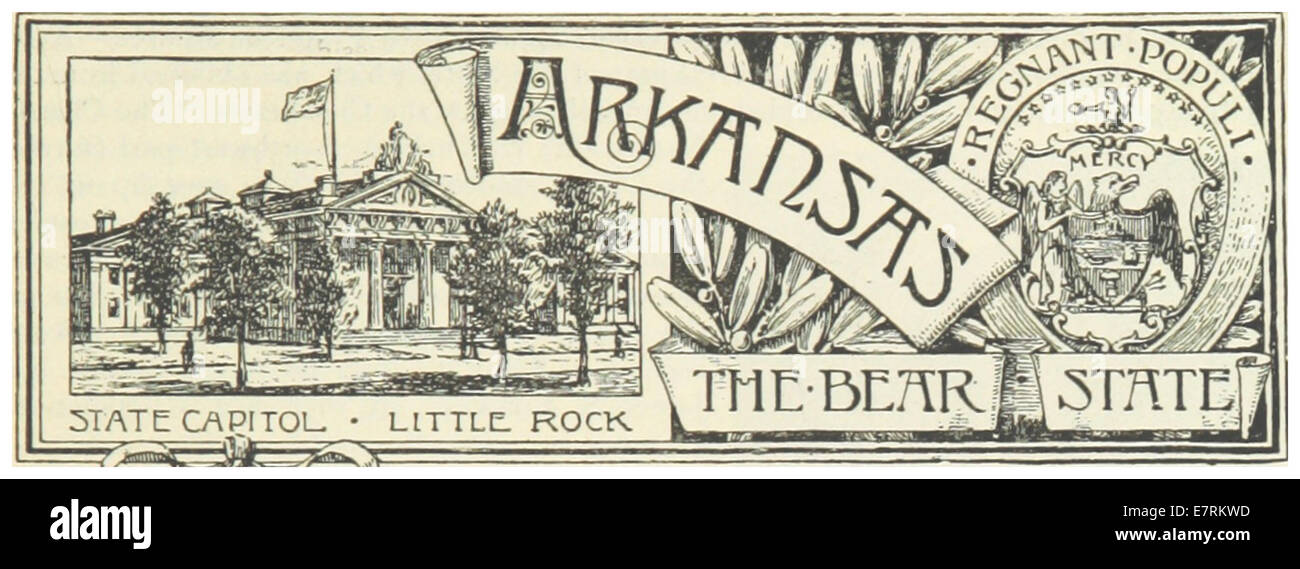 An 1891 illustration depicting Arkansas, known as the 'Bear State ...
