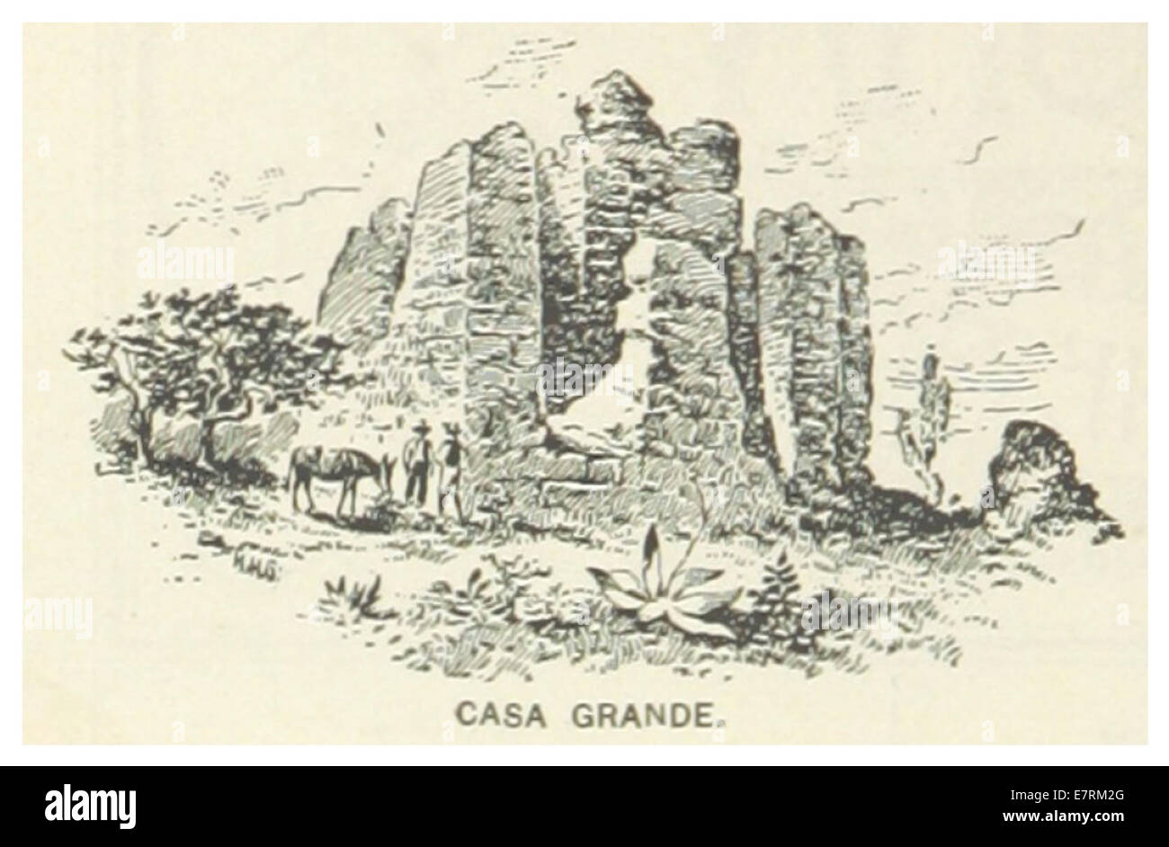 The 1891 illustration of Casa Grande, Arizona, depicts the ruins of the ...