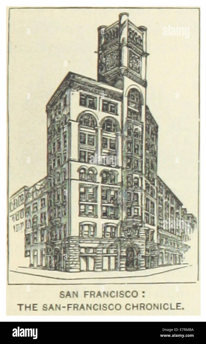 This 1891 illustration shows the San Francisco Chronicle building ...