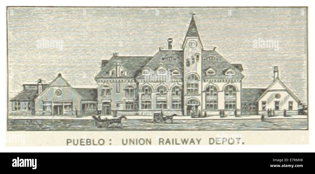 This 1891 map shows the location of the Union Railroad Depot in Pueblo ...