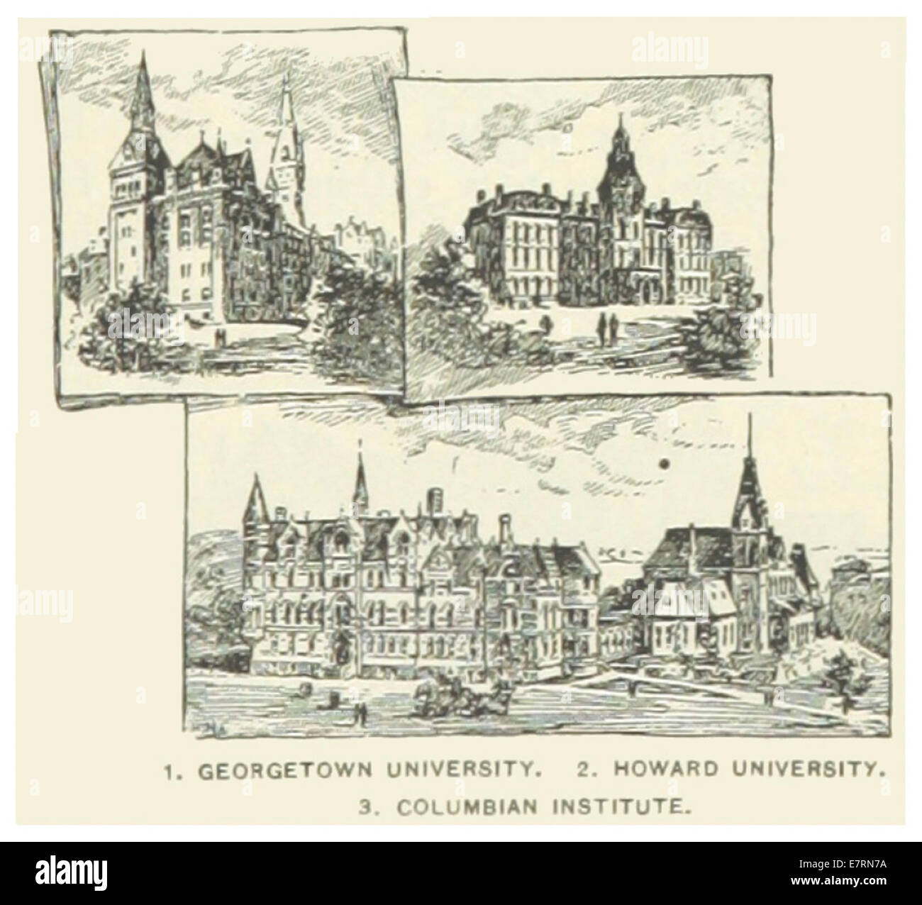 US-D.C.(1891) p155 WASHINGTON, UNIVERSITIES Stock Photo - Alamy