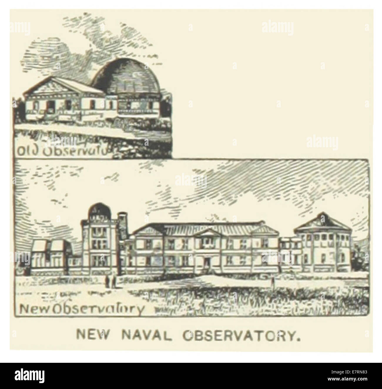 This 1891 map highlights the Old and New Naval Observatory in ...