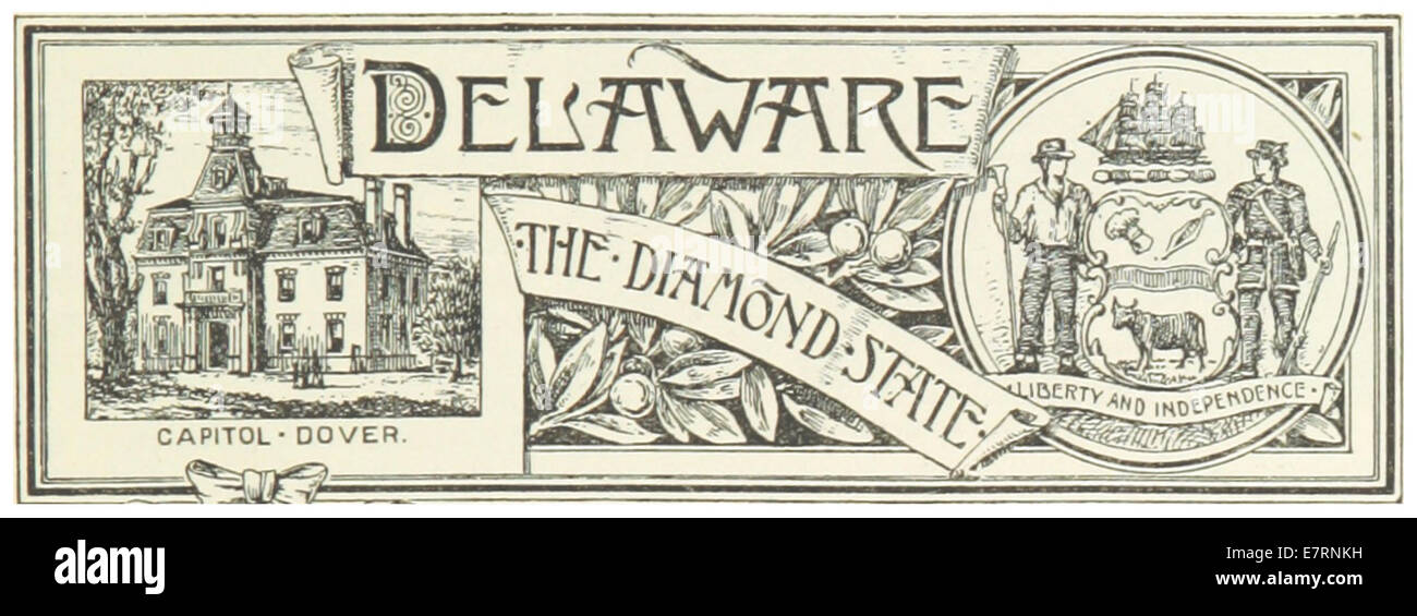 This illustration from US-DE (1891) features the 'Diamond State'—a term ...