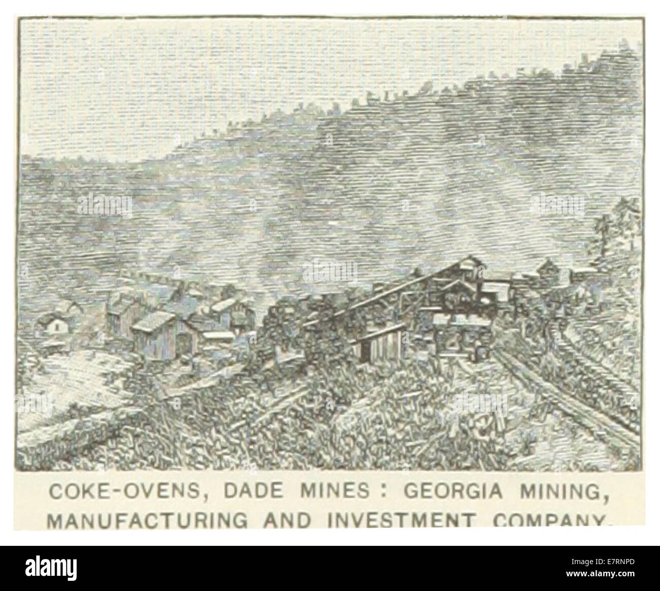 An 1891 illustration depicting the coke ovens and mining operations at ...