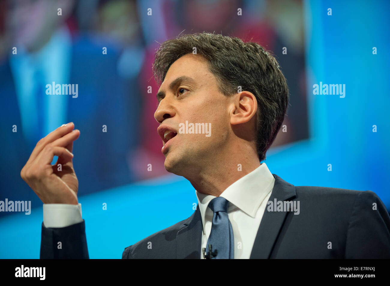 MANCHESTER, UK. 23rd September, 2014. Labour Leader Ed Miliband ...