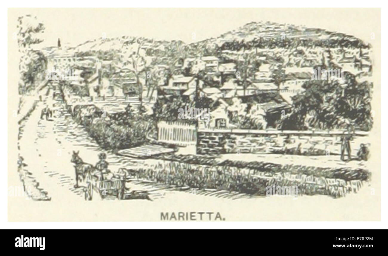 This 1891 illustration provides a view of Marietta, Georgia, showcasing ...