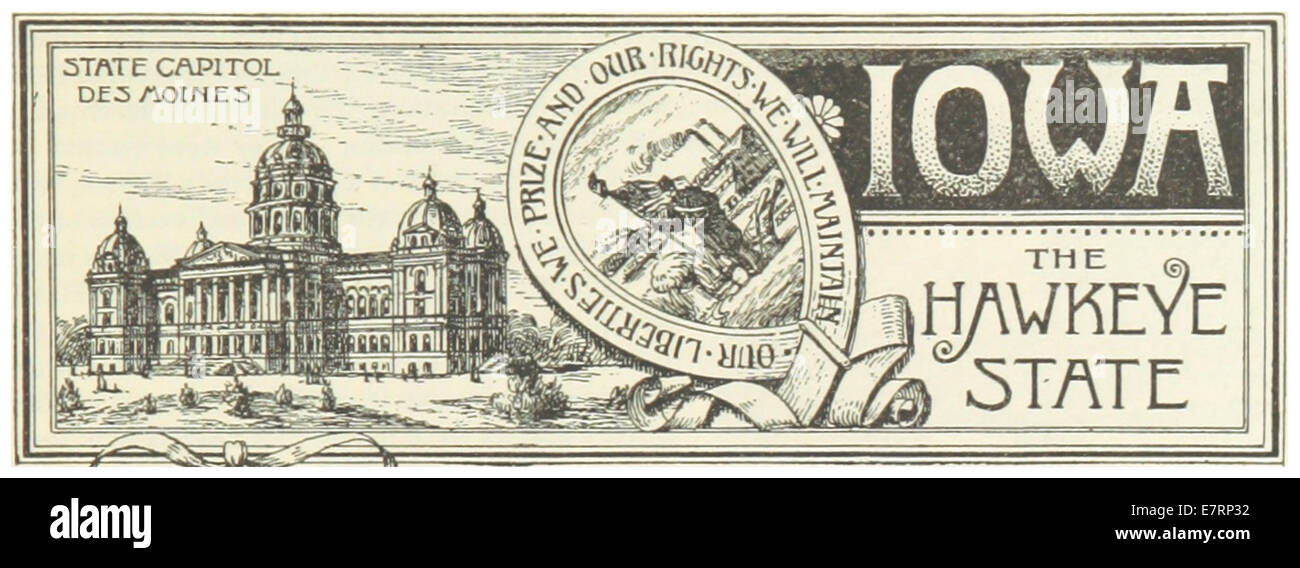 This 1891 illustration represents the state of Iowa, commonly known as ...
