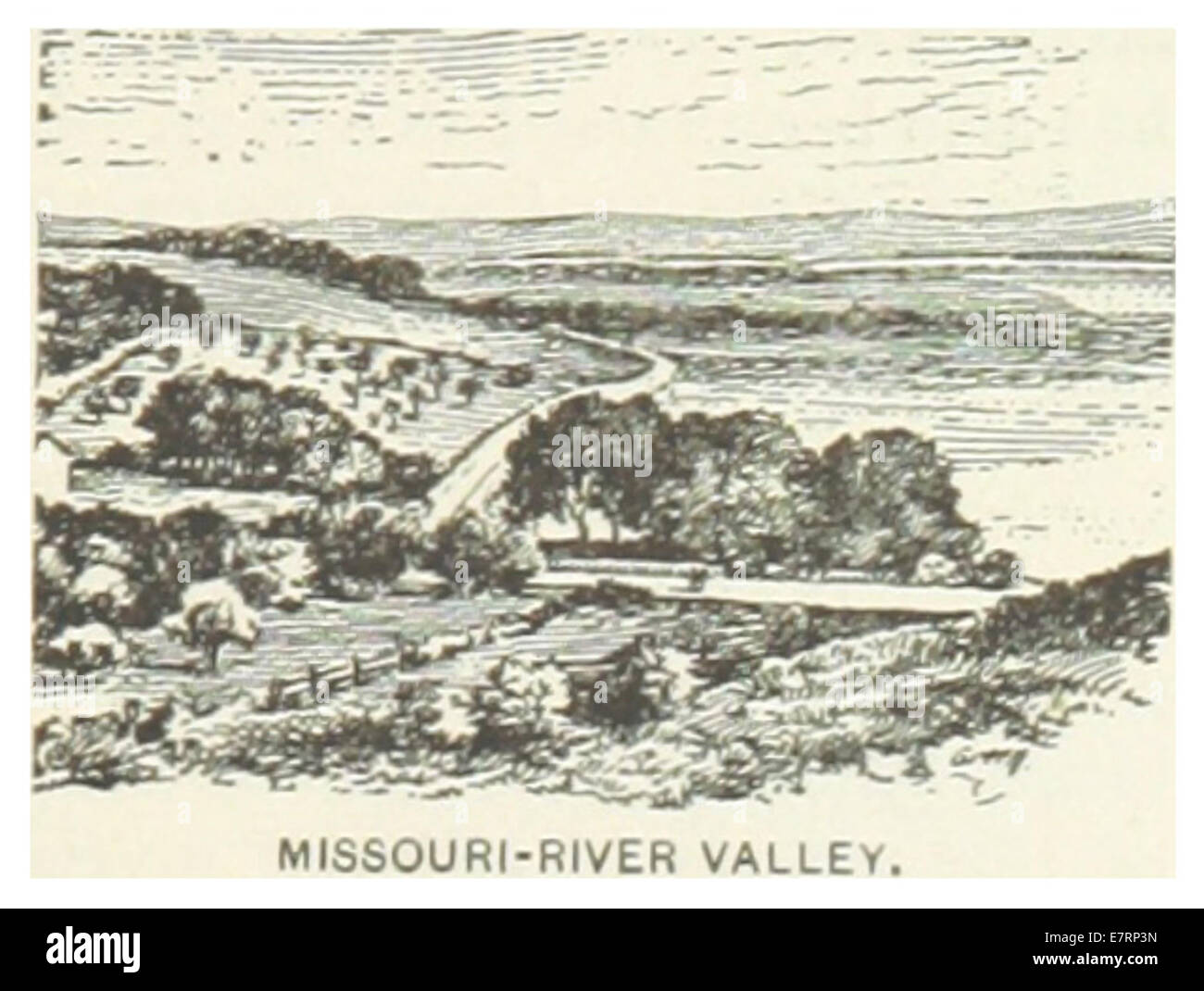 This 1891 map of the Missouri River Valley illustrates the topography ...